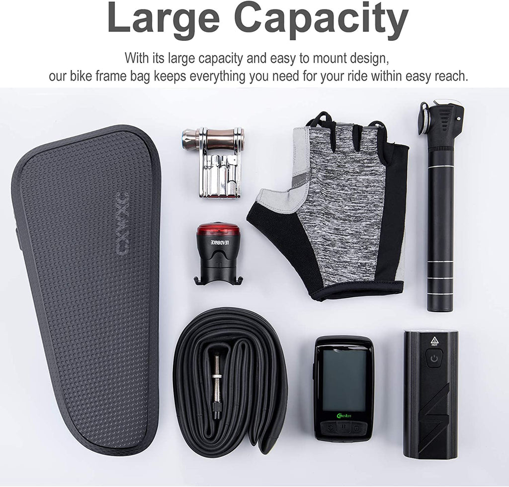CXWXC Bike Accessories Top Tube Bag for Men Women - Mount Front Frame ...
