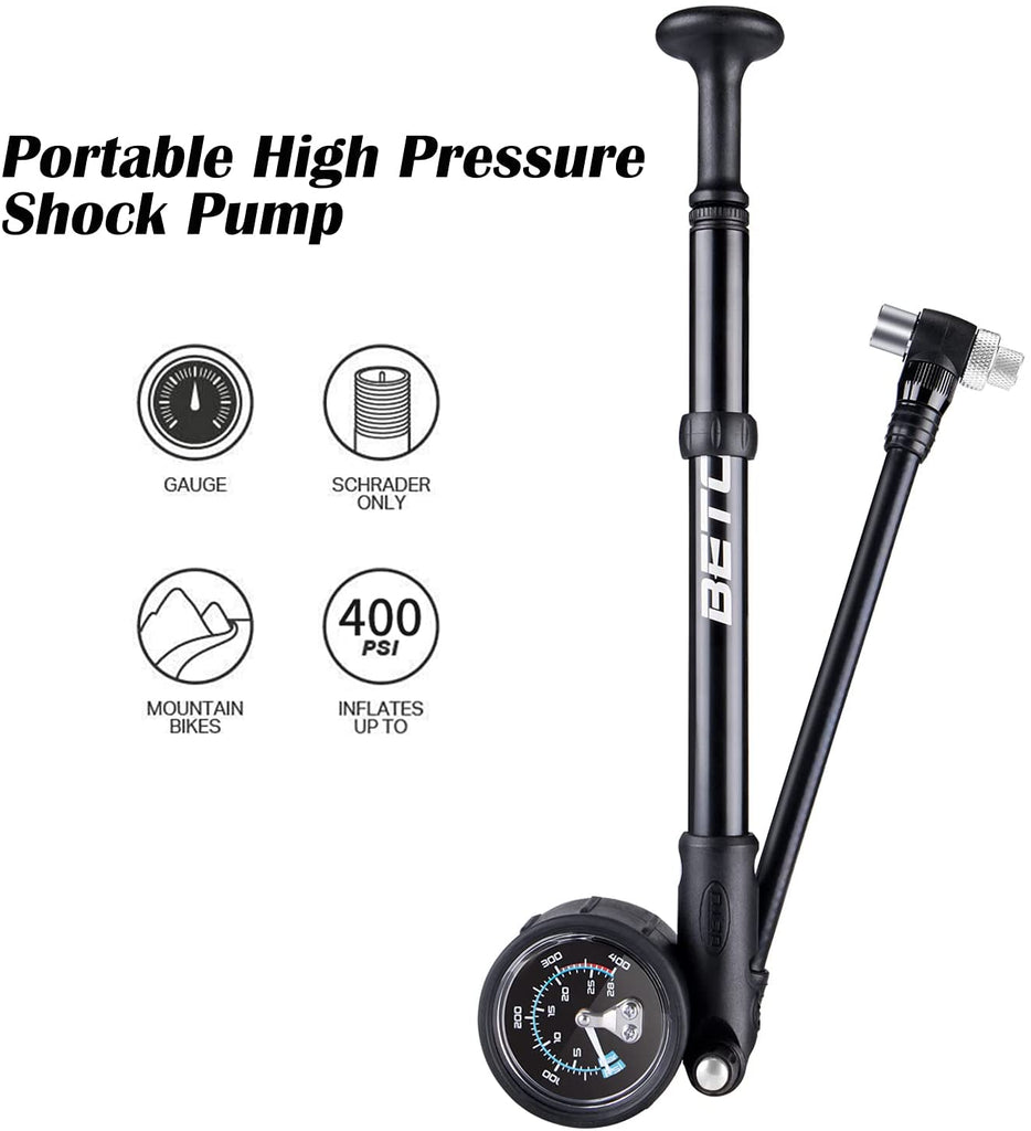 BETO High Pressure Shock Pump - (400 PSI Max) MTB Bike Shock Pump for ...