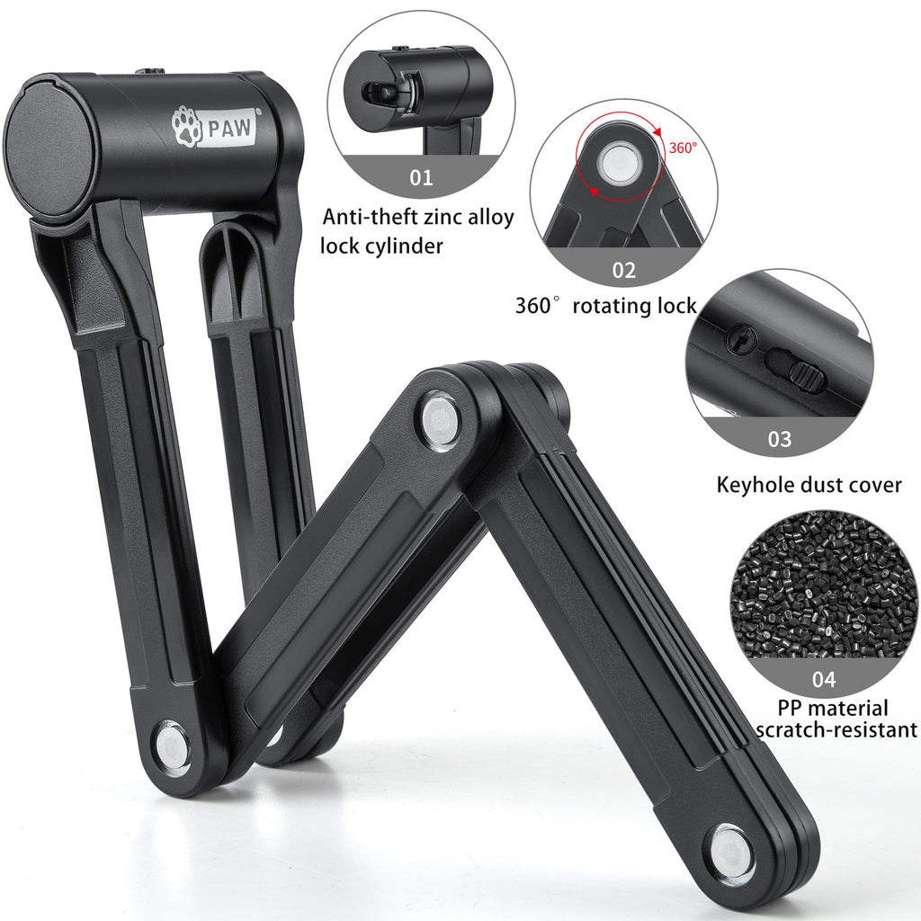 Folding Bike Lock with 3 Keys - Anti Theft Strong Security Bicycle Loc ...