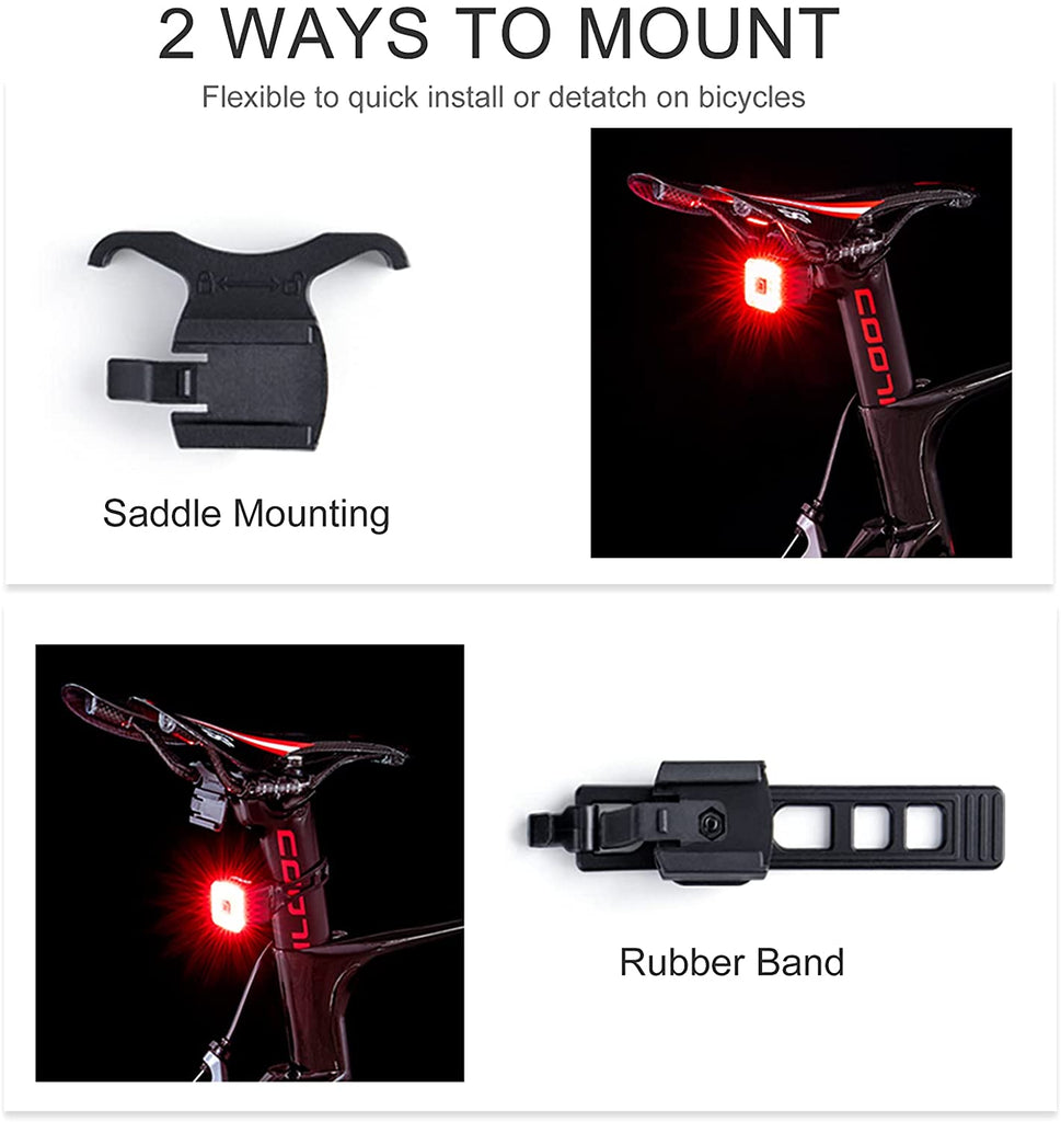 CXWXC Smart Bike Tail Lights - Waterproof Bike Rear Lights USB Recharg ...