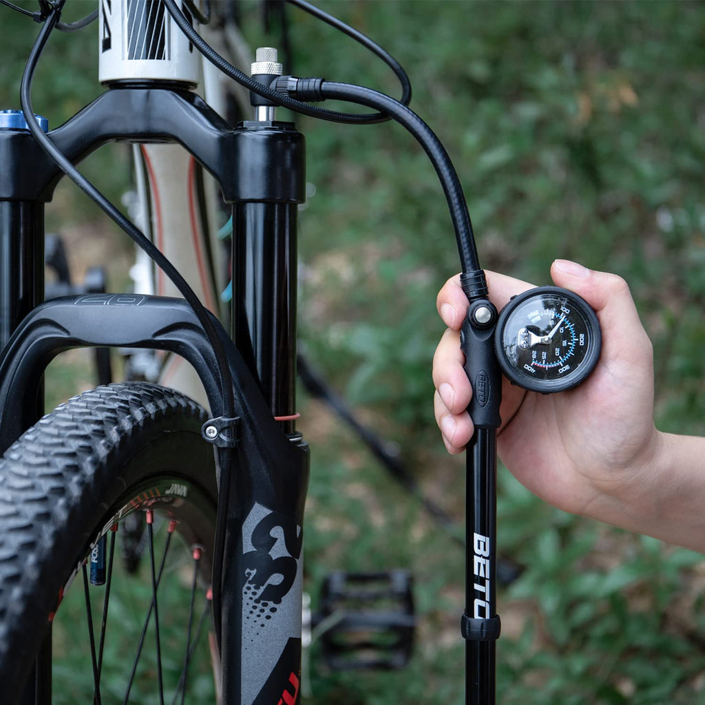 BETO High Pressure Shock Pump - (400 PSI Max) MTB Bike Shock Pump for ...