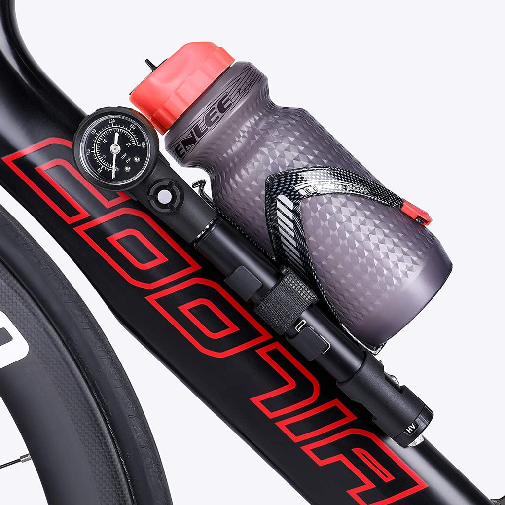 2-in-1 Bike Tire Pump & Shock Pump for Mountain, 300 PSI High Pressure ...
