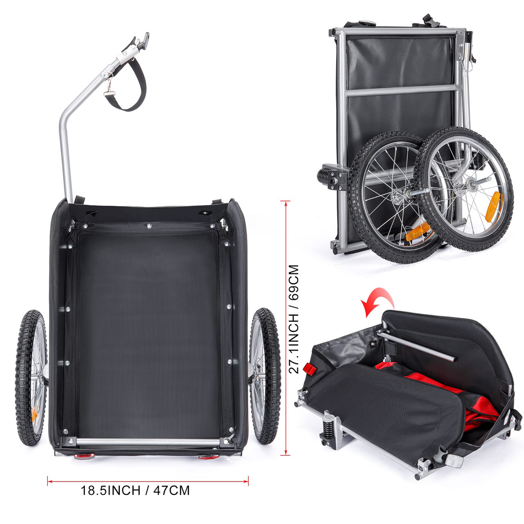 Bike Cargo Trailer, Foldable Frame 88 lbs Max Load, 16'' Quick-Release ...